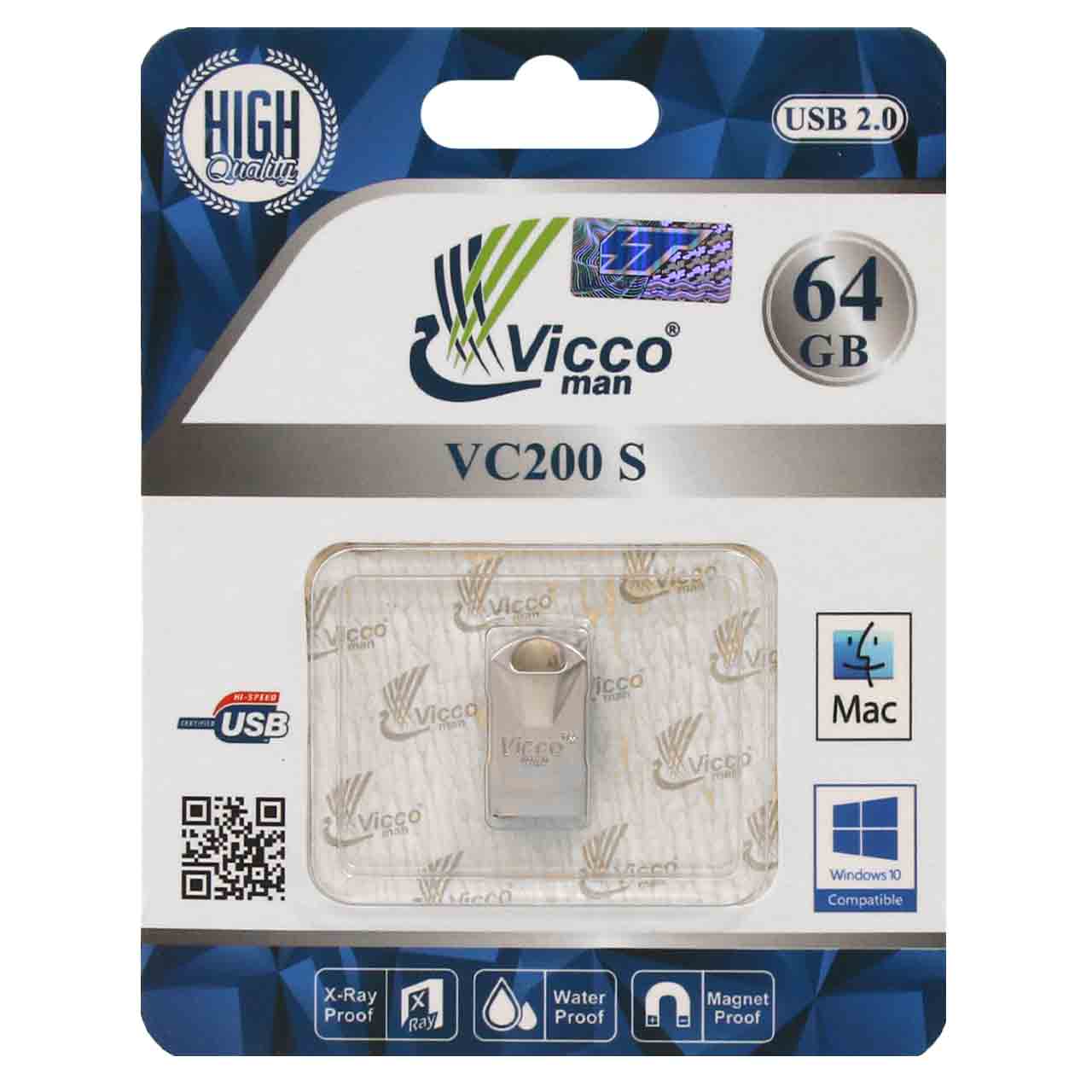 vicco-vc200-s-usb2-0-flash-memory-64gb-نقره-ای