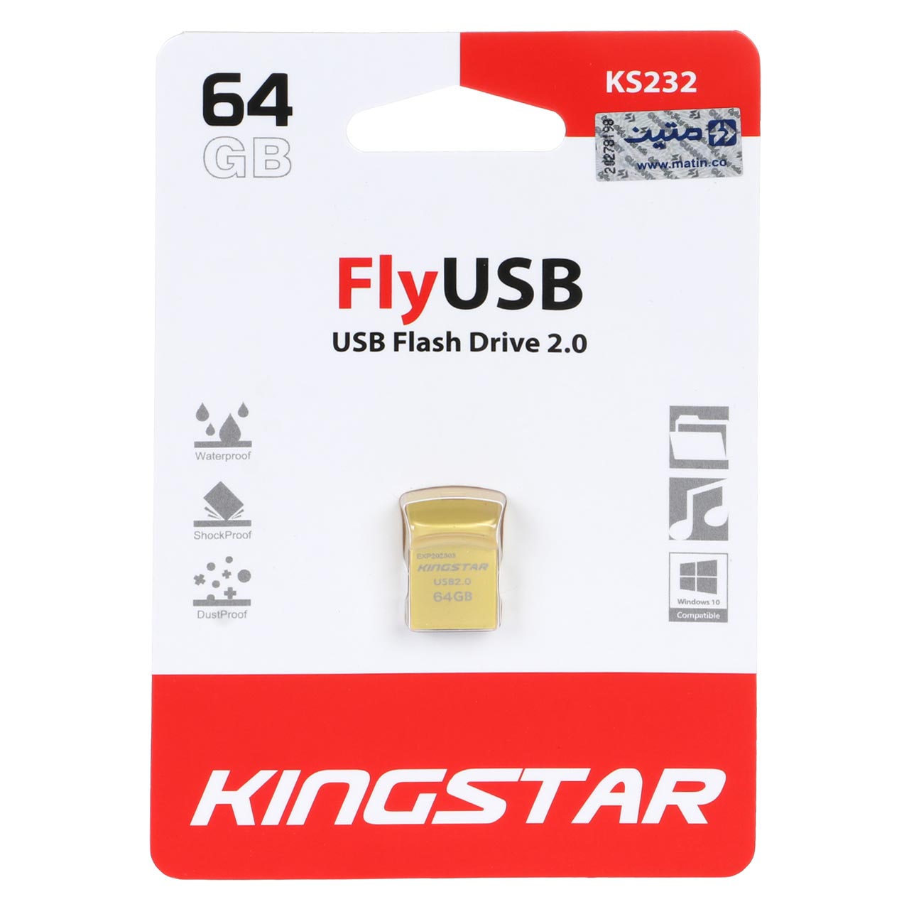 kingstar-fly-ks232-usb2-0-flash-memory-64gb-طلایی-گارانتی-متین