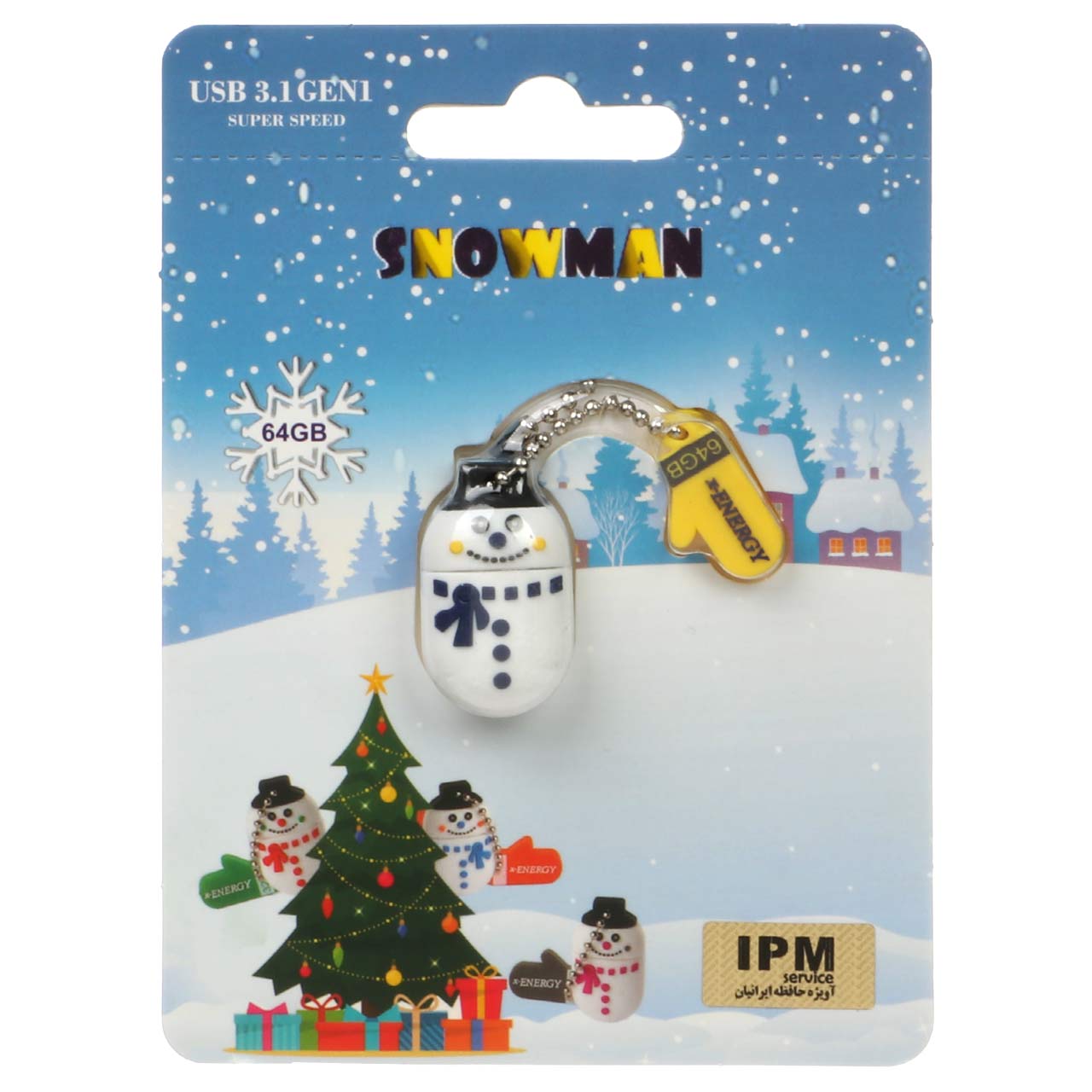 فلش مموری ایکس-انرژی مدل SNOWMAN USB3.1 ظرفیت 64 گیگابایت عروسکی