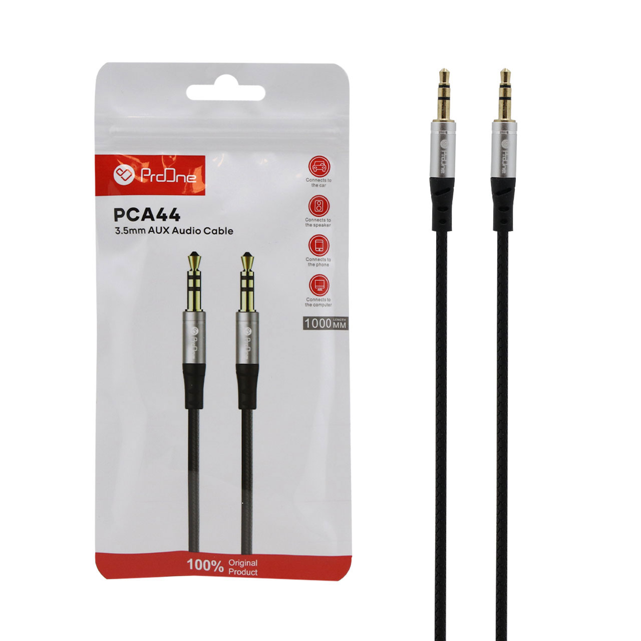 کابل-صدا-proone-aux-مدل-pca44-مشکی-نقره-ای