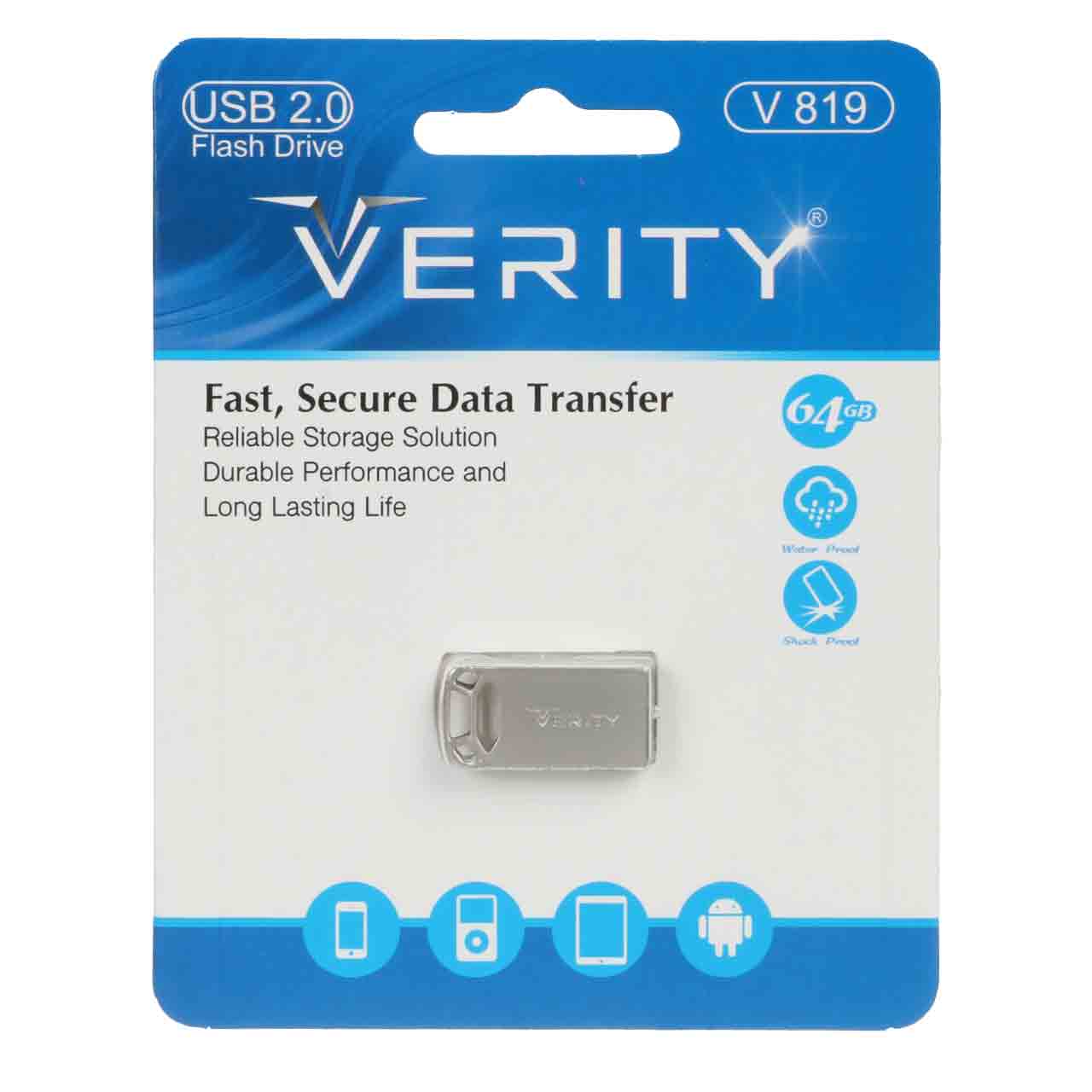 verity-v819-usb2-0-flash-memory-64gb-گارانتی-آسان-سرویس-نقره-ای