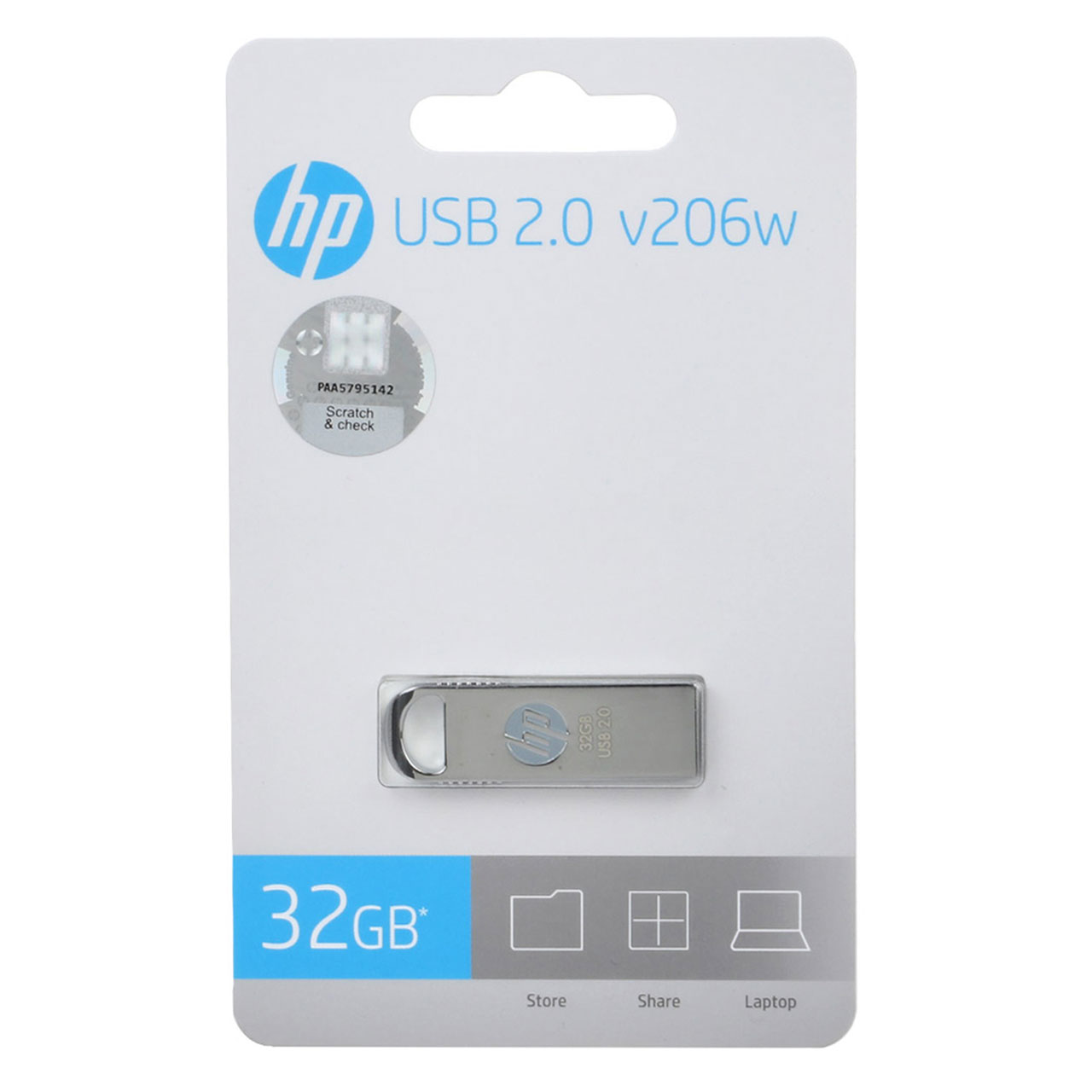 فلش مموری USB 2.0 اچ پی مدل V206W ظرفیت 32 گیگابایت