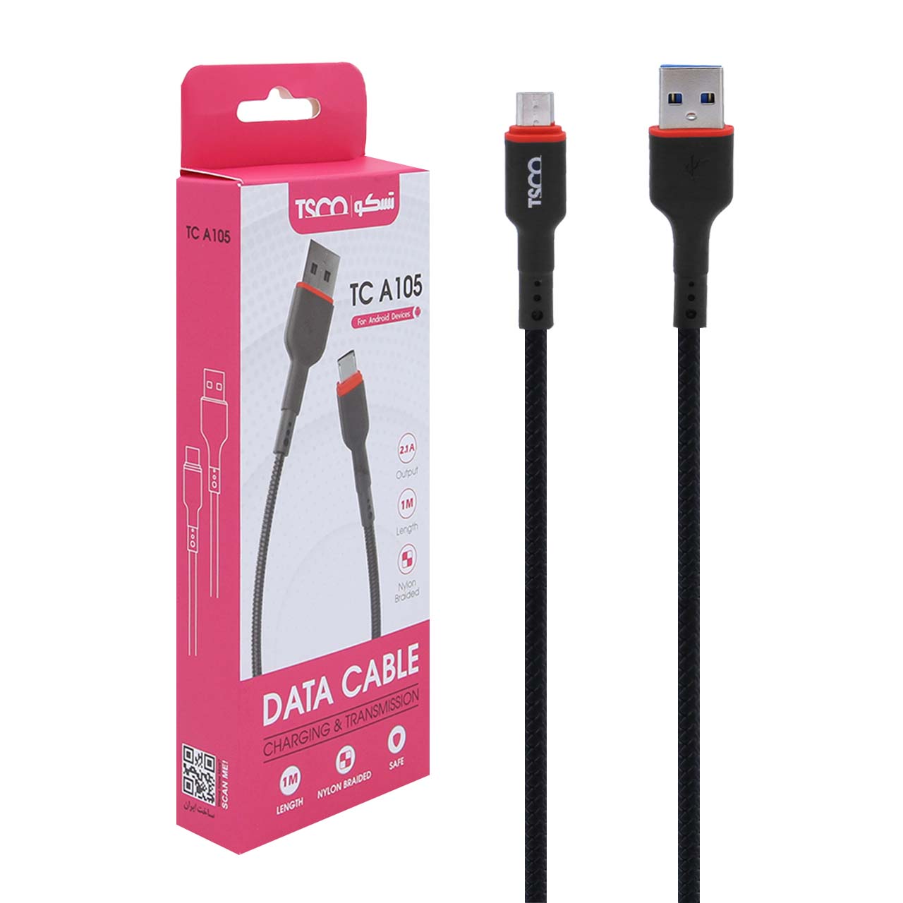 کابل تبدیل USB به Micro-USB تسکو TC A105 طول 1 متر