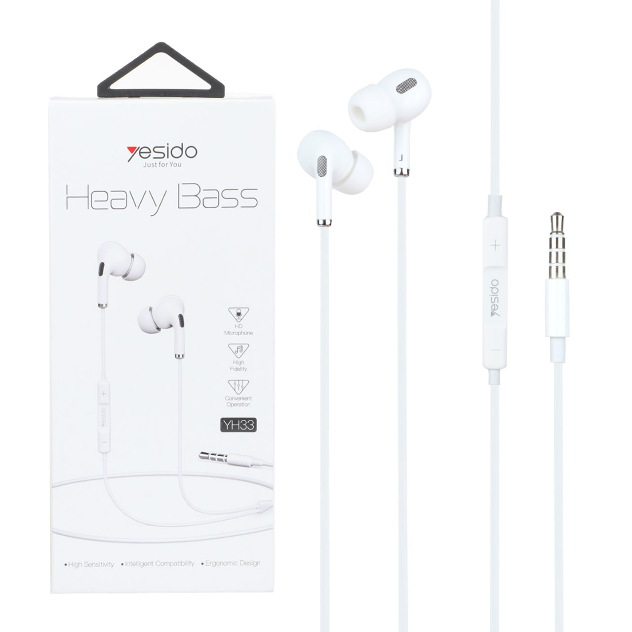 هندزفری-باسیم-yesido-مدل-yh33-سفید