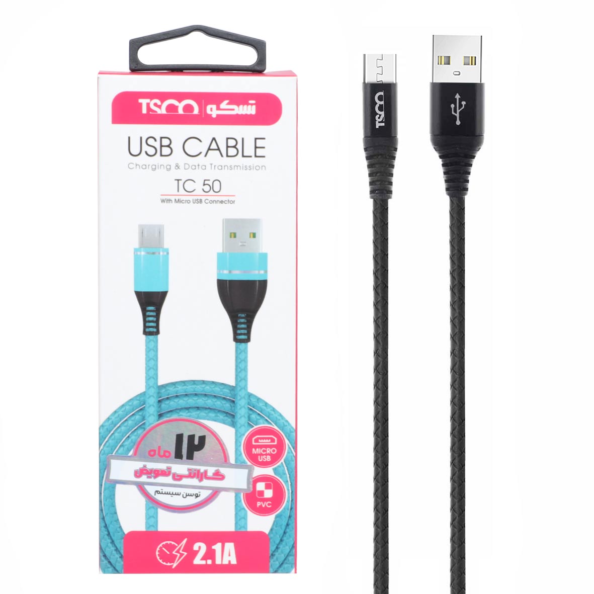 کابل تبدیل USB به Micro-USB تسکو مدل TC 50 طول 0.9 متر