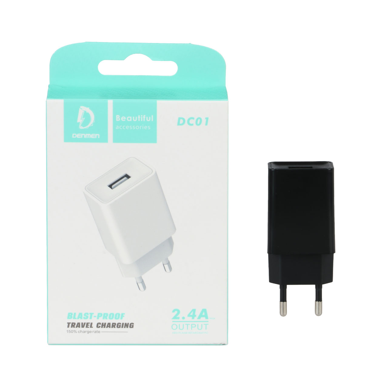 شارژر-دیواری-فست-تک-پورت-denmen-مدل-dc03-سفید-ch