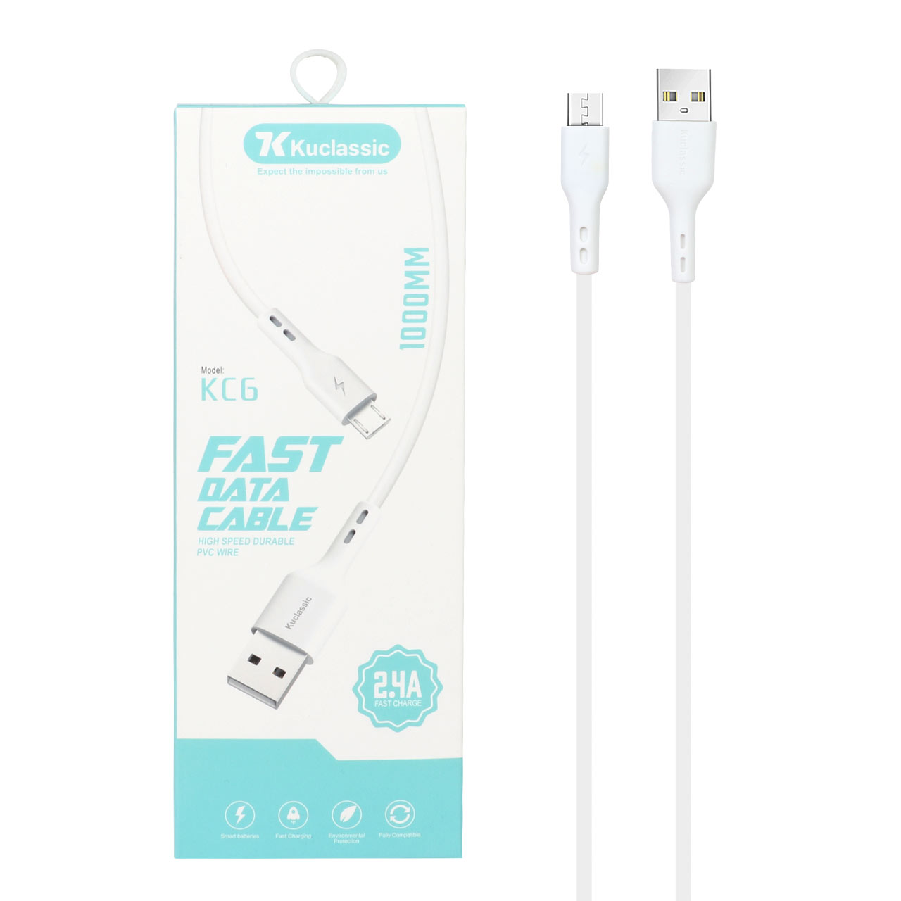 کابل تبدیل USB به لایتنینگ کوکلاسیک مدل KC6 طول 1 متر