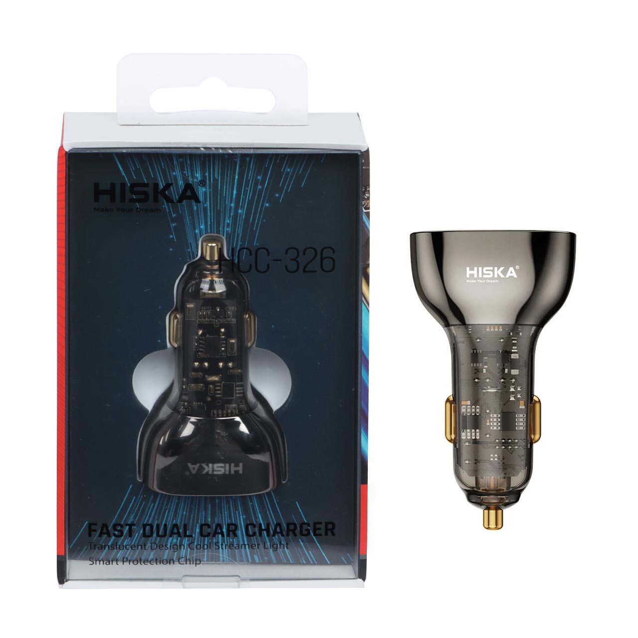 شارژر فندکی 95W فست و PD دو پورت هیسکا مدل HCC-326