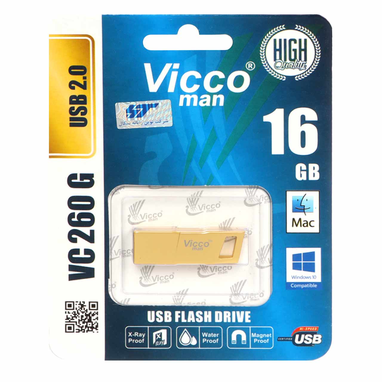 فلش مموری ویکومن مدل VC260 G USB2.0 ظرفیت 16 گیگابایت
