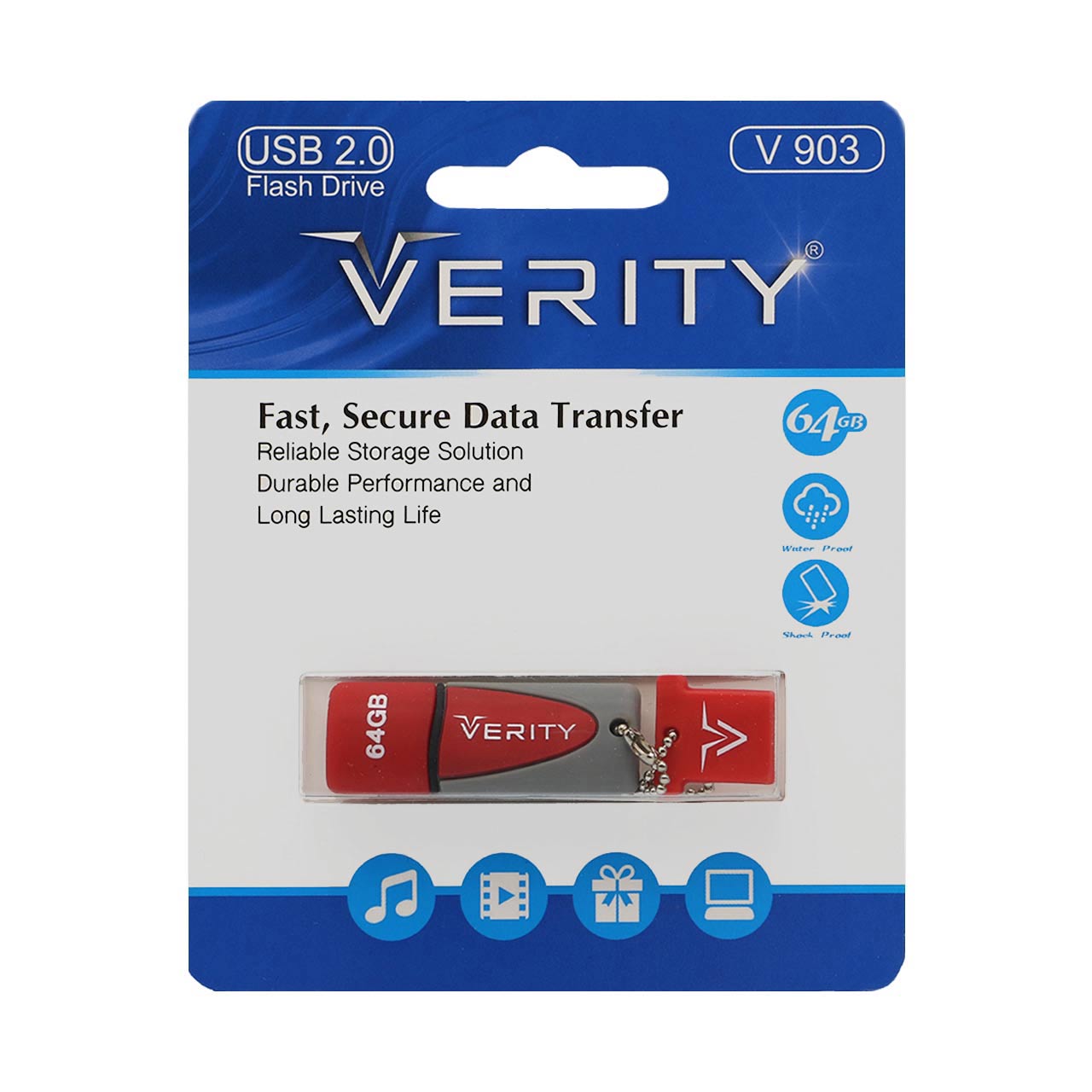 فلش مموری وریتی مدل V903 USB2.0 ظرفیت 64 گیگابایت
