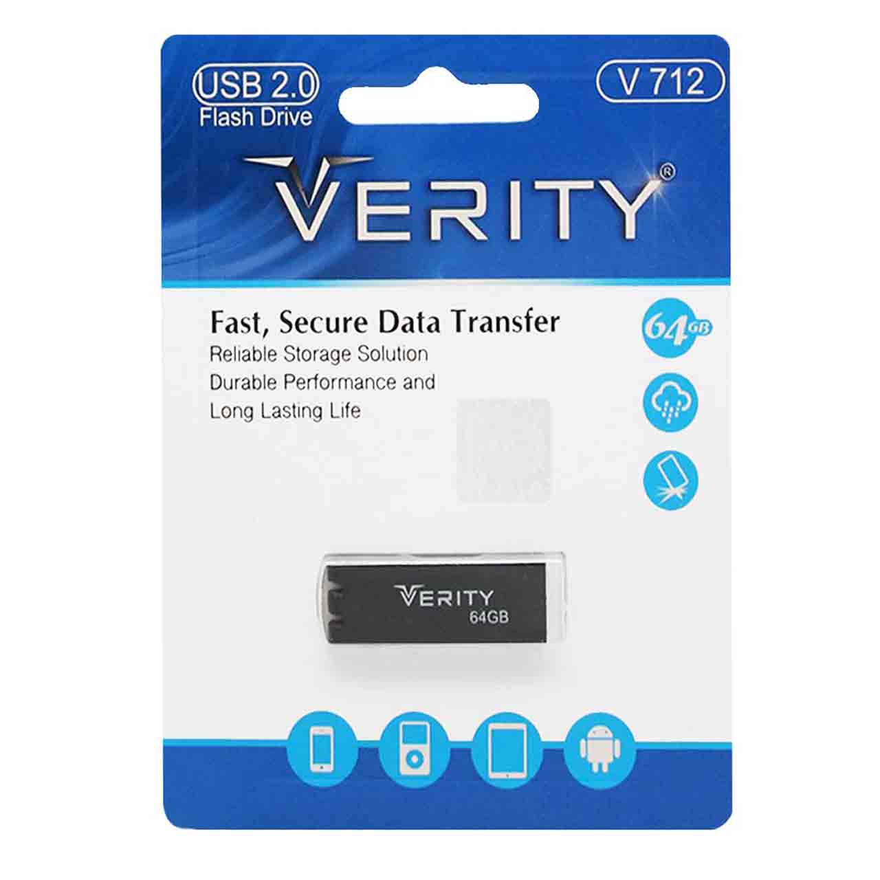 فلش مموری وریتی مدل V712 USB2.0 ظرفیت 64 گیگابایت